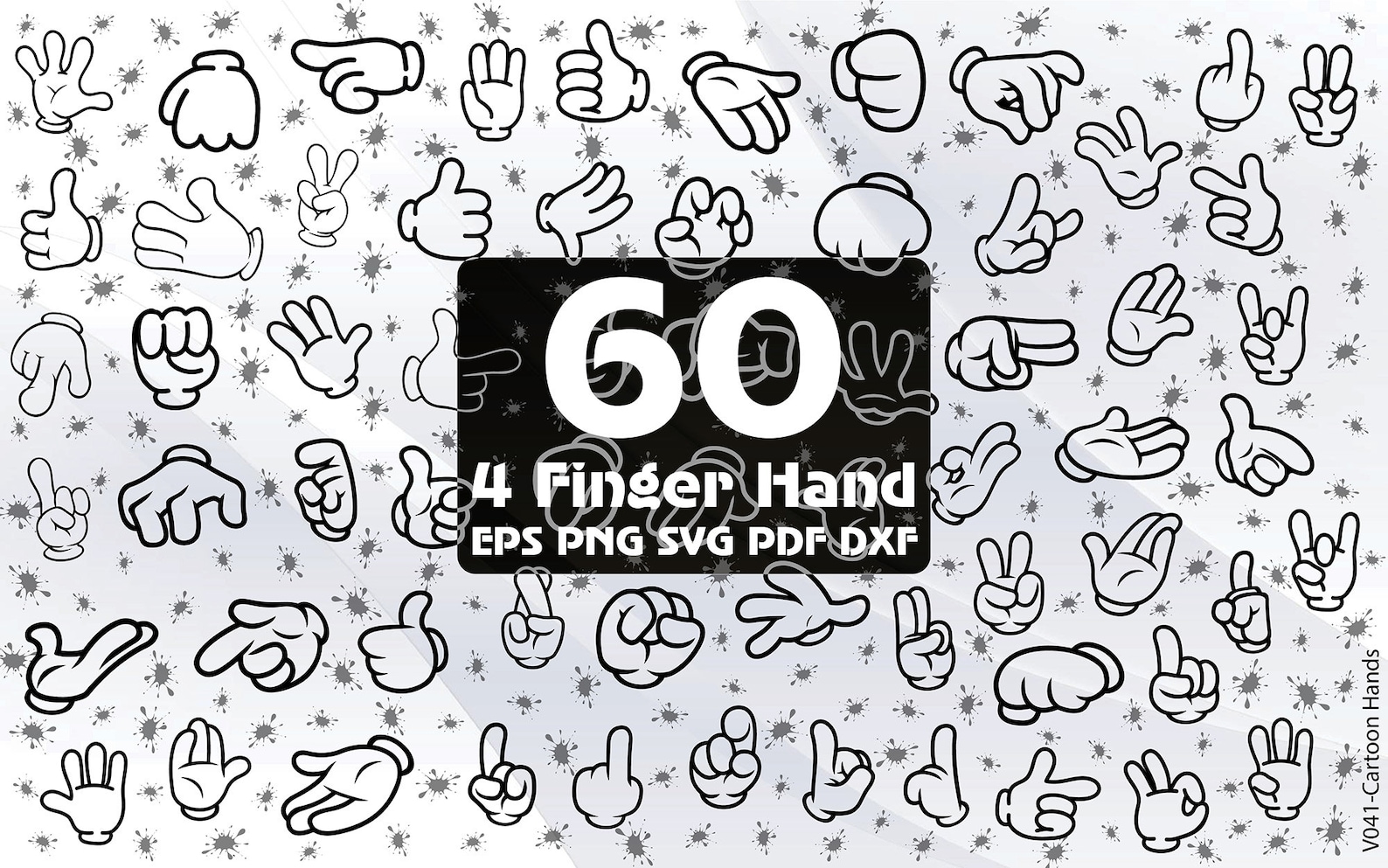 60 Drawn Hands Vector SVG Files, 4 Finger Hands Sketches SVG, Cartoon ...
