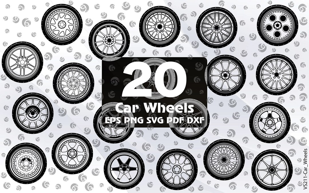 20 Car Wheels SVG, Car Wheels Clipart, Car Wheels PNG, Car Wheels ...