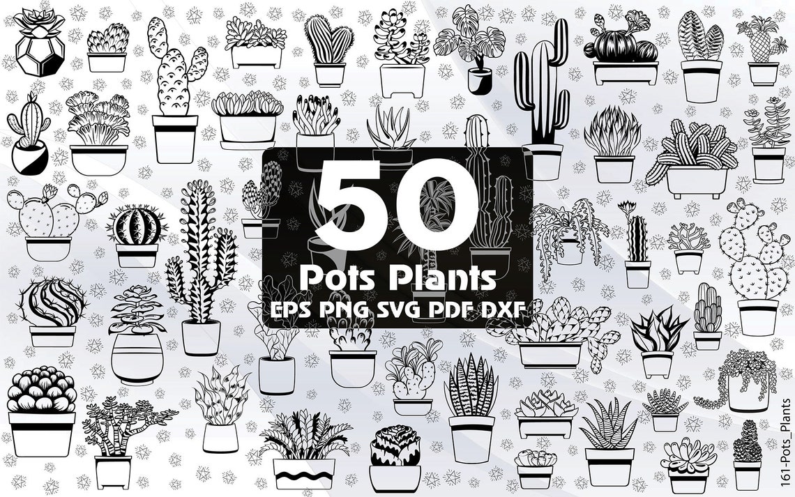 50 Pot Plant SVG, Pot Plant PNG, Pot Plant EPS, Pot Plant Vector, Pot ...