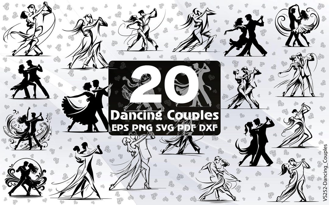 20 Dancing Couples SVG, Dancing Couple SVG Bundle, Lovers Silhouettes ...