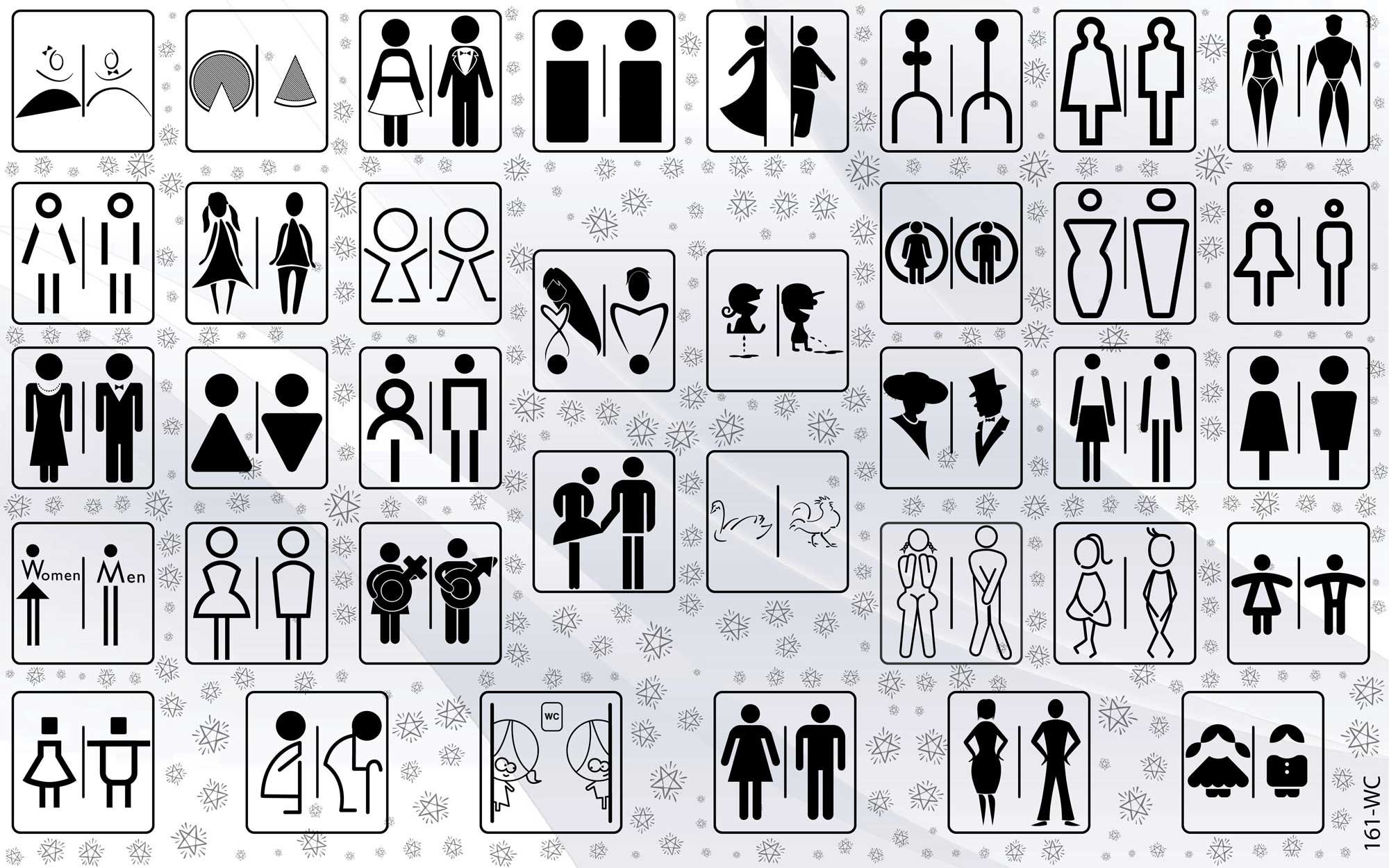 36 Toilet Sign, Restroom Sign, WC Door Sign, Restroom Door Sign, WC ...