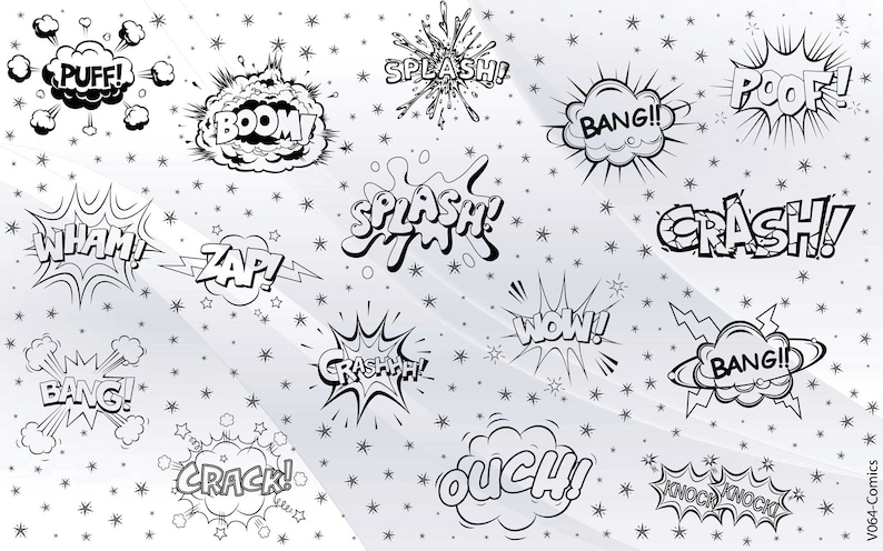 33 Comics Letters Vector Image Speech Bubbles Bundle SVG - Etsy