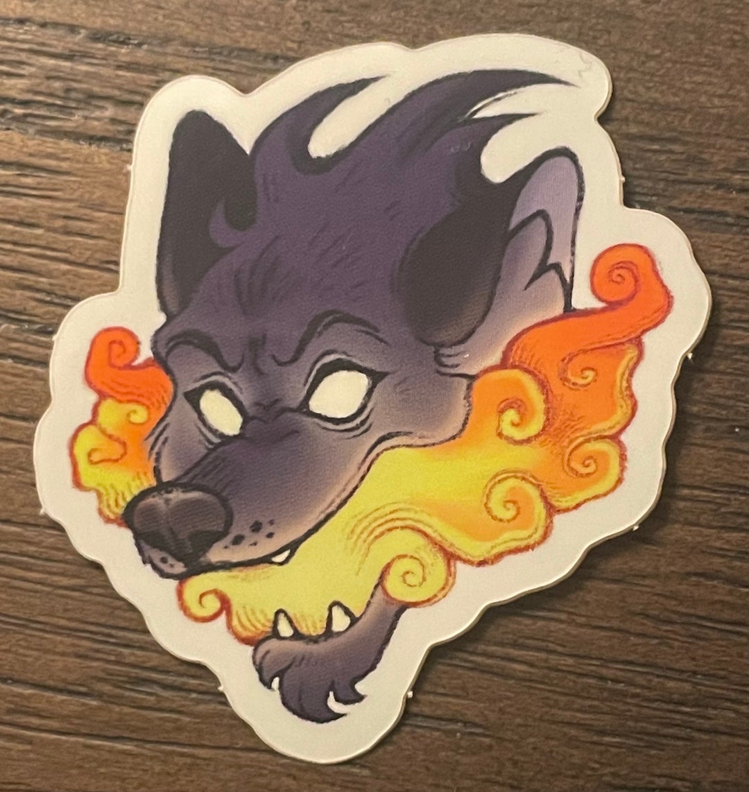 Fire-breathing Wolf Sticker - Etsy