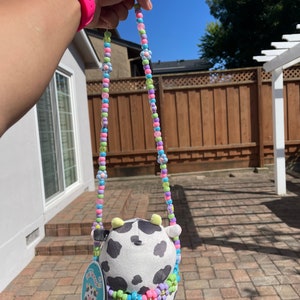5 Colin the Cow Squishmallow With Kandi Harness Necklace - Etsy