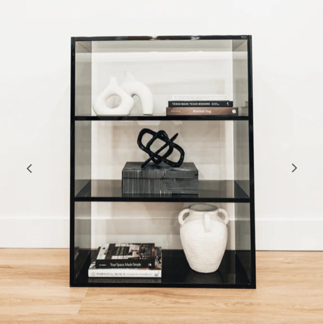 Acrylic Bookcase - Lucite Acrylic Bookshelf - Nursery Bookcase - Grey ...