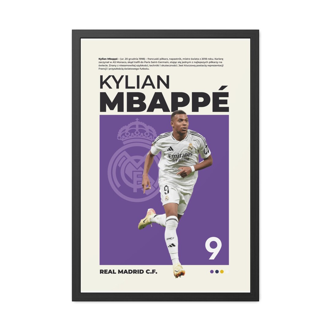 4 Ultimate Fan Gift - Kylian Mbappe Digital Posters Set, Sports Room ...