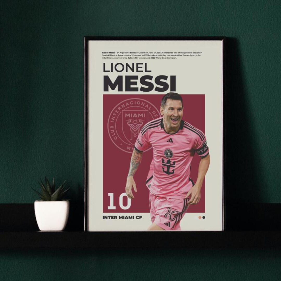 5 Lionel Messi Posters, Inter Miami Poster, Lionel Messi Artwork, Gift ...