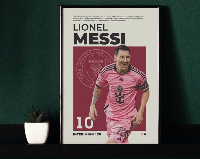 5 Lionel Messi Digital Posters, Digital File, Inter Miami Poster ...