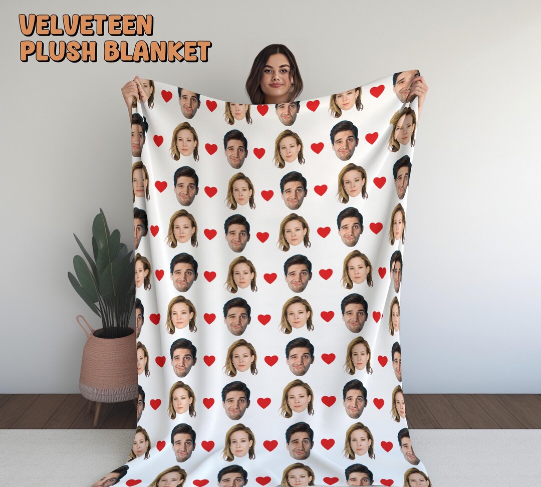Funny Face Blanket Custom Funny Faces Blanket With Heart Personalized ...