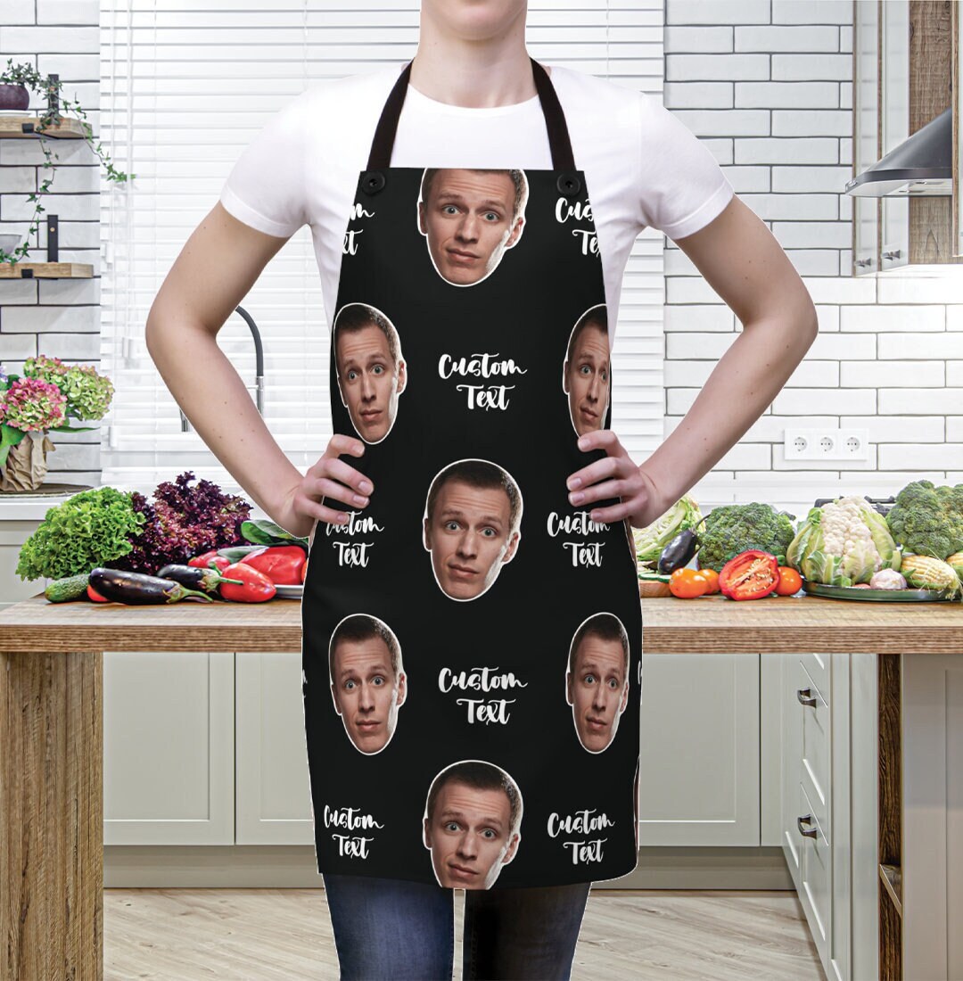Personalized Face Photo Apron With Custom Text Personalized Faces Apron ...