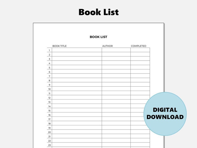 Book List. Reading Log. Book Tracker. Books I've Read. Reading Tracker ...