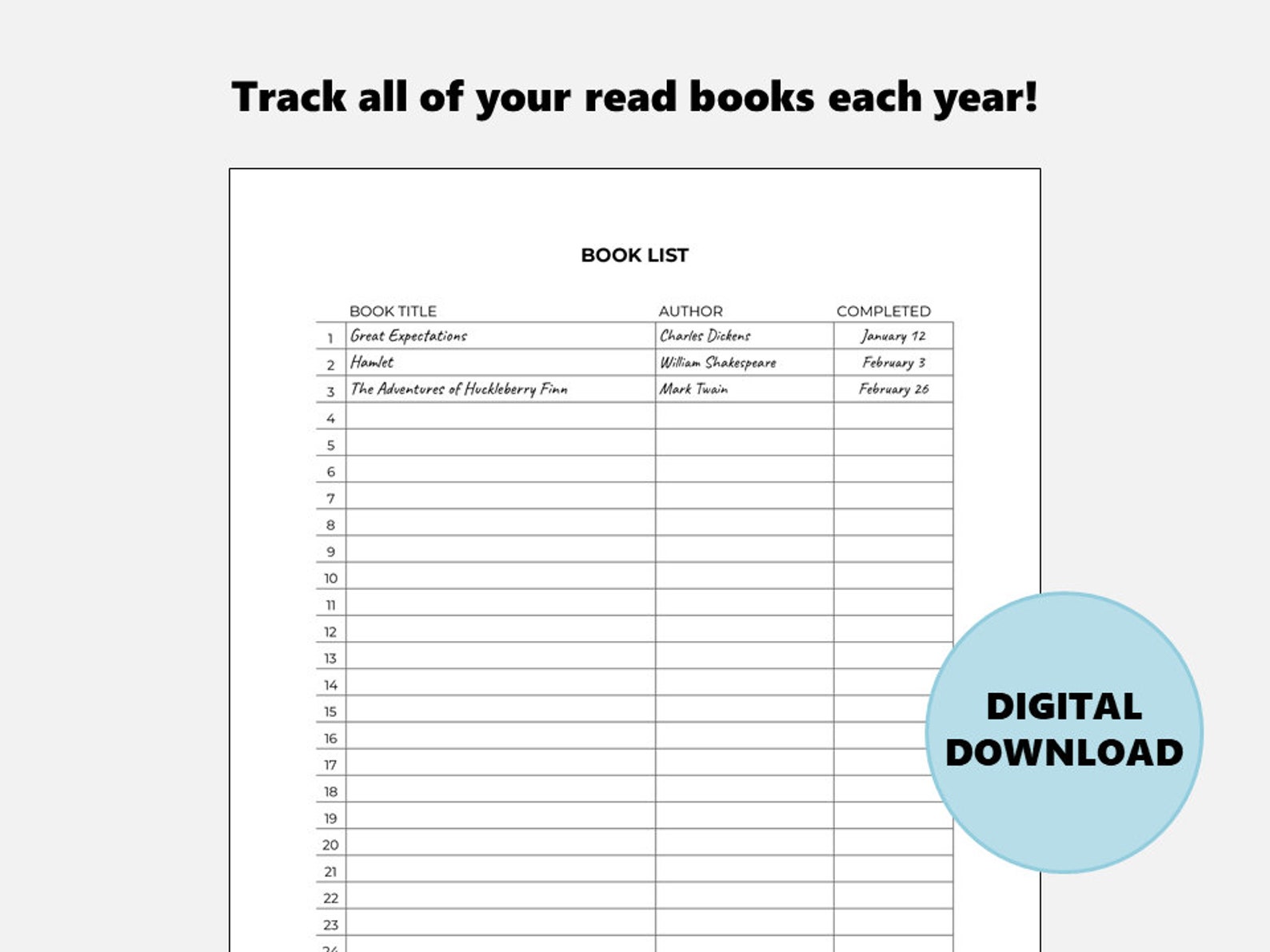 Book List. Reading Log. Book Tracker. Books I've Read. Reading Tracker ...
