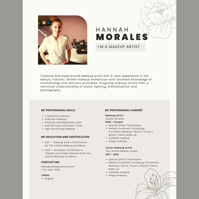 Resume Template With Photo | Luxury Modern Design | Editable in Canva ...