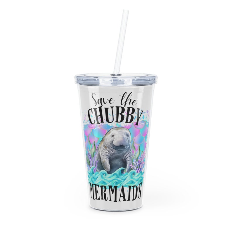 Save the Chubby Mermaids Tumbler With Straw | Ocean Awareness Tumbler ...