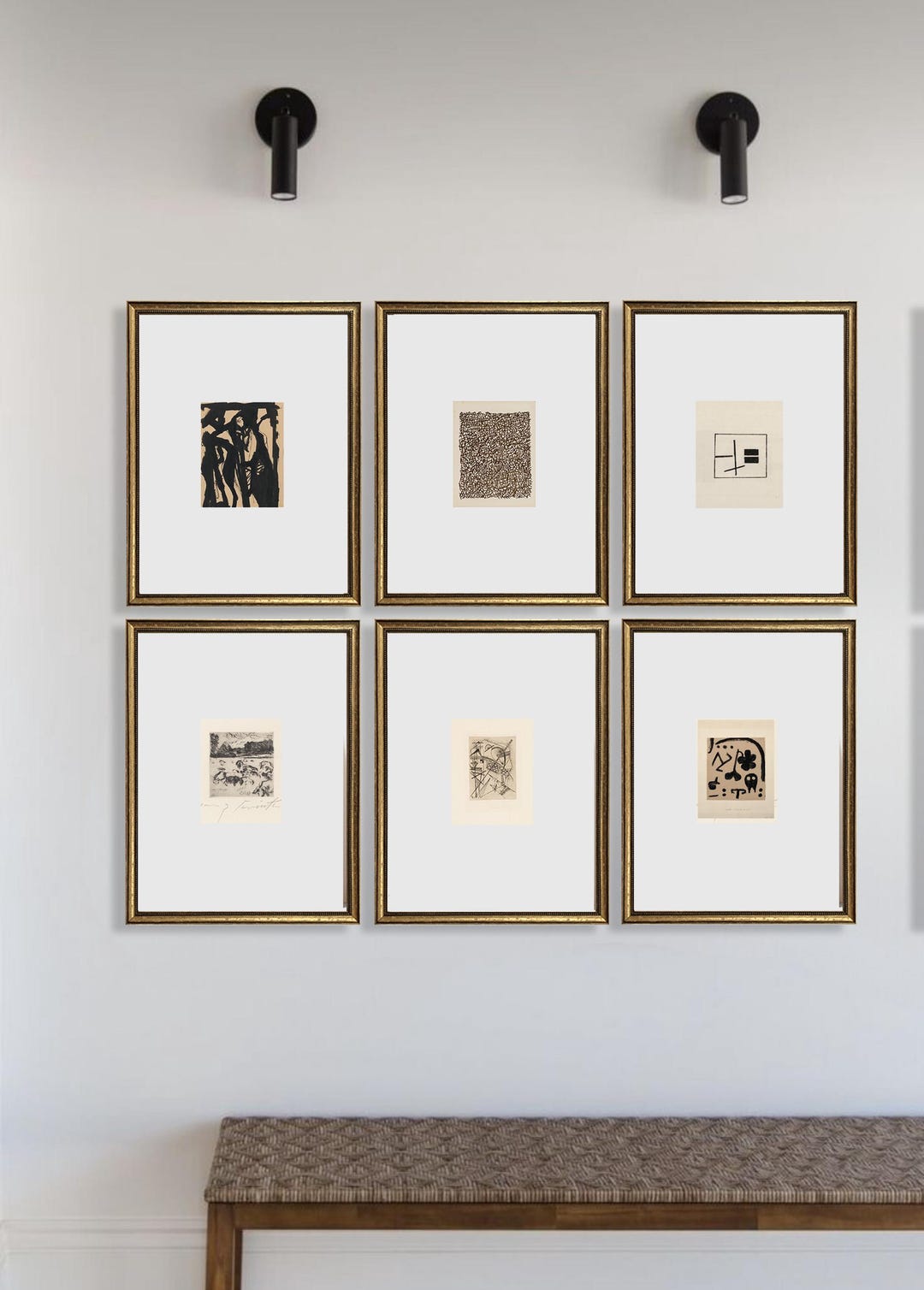 Gold Framed Abstract Gallery Wall Art Set - Etsy