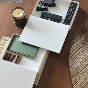 Decorative Coffee Table Book Box Set Openable Book Box Linen Book Box ...