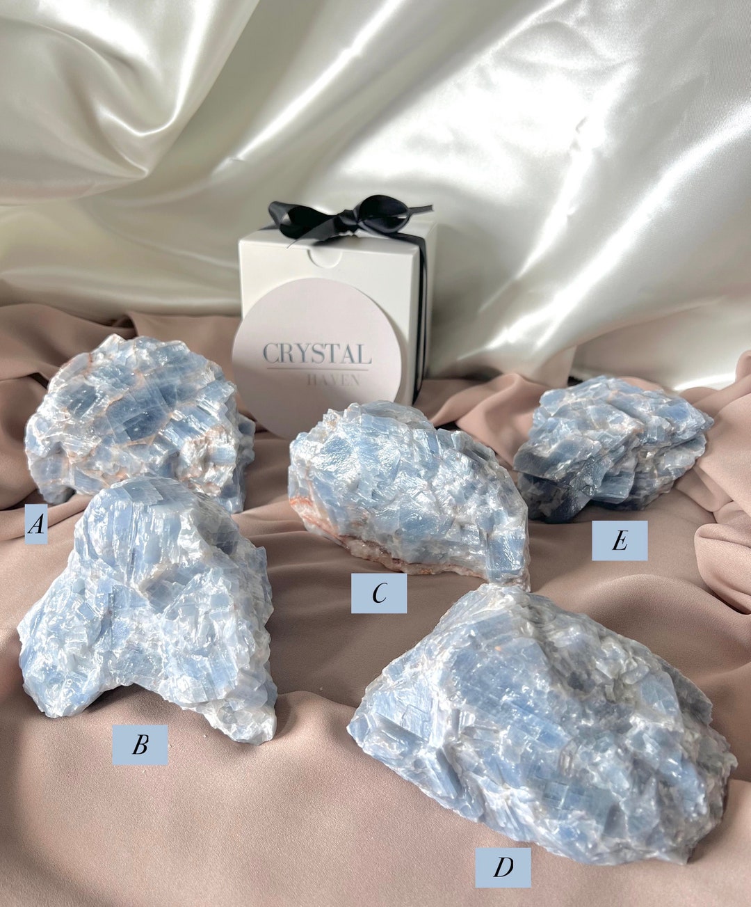 Xlarge Jumbo Blue Calcite Gummy Crystals Quartz Table Decor Calcite ...