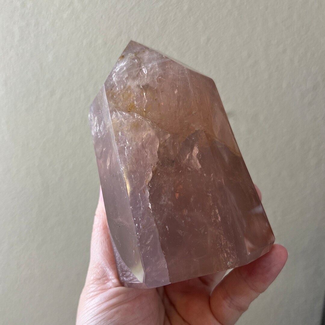 Polished Gemmy Rainbow Rose Quartz Tower From Madagascar, Gemmy ...