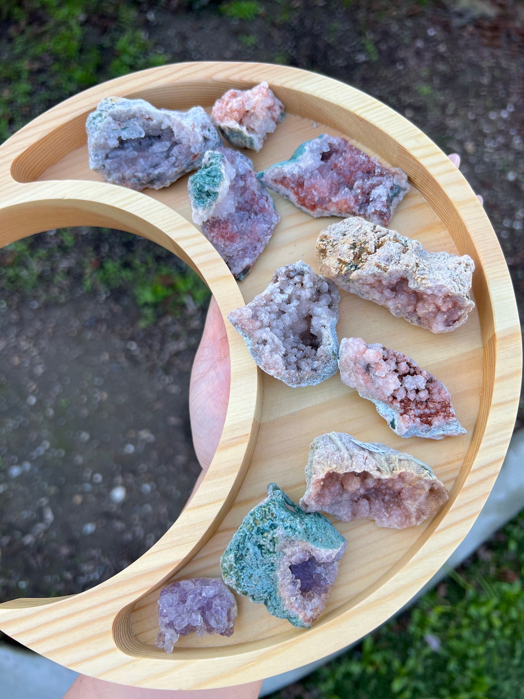10 Mini Pink Amethyst Clusters Flat Batch Geode Pet Rock Gifts Birthday ...