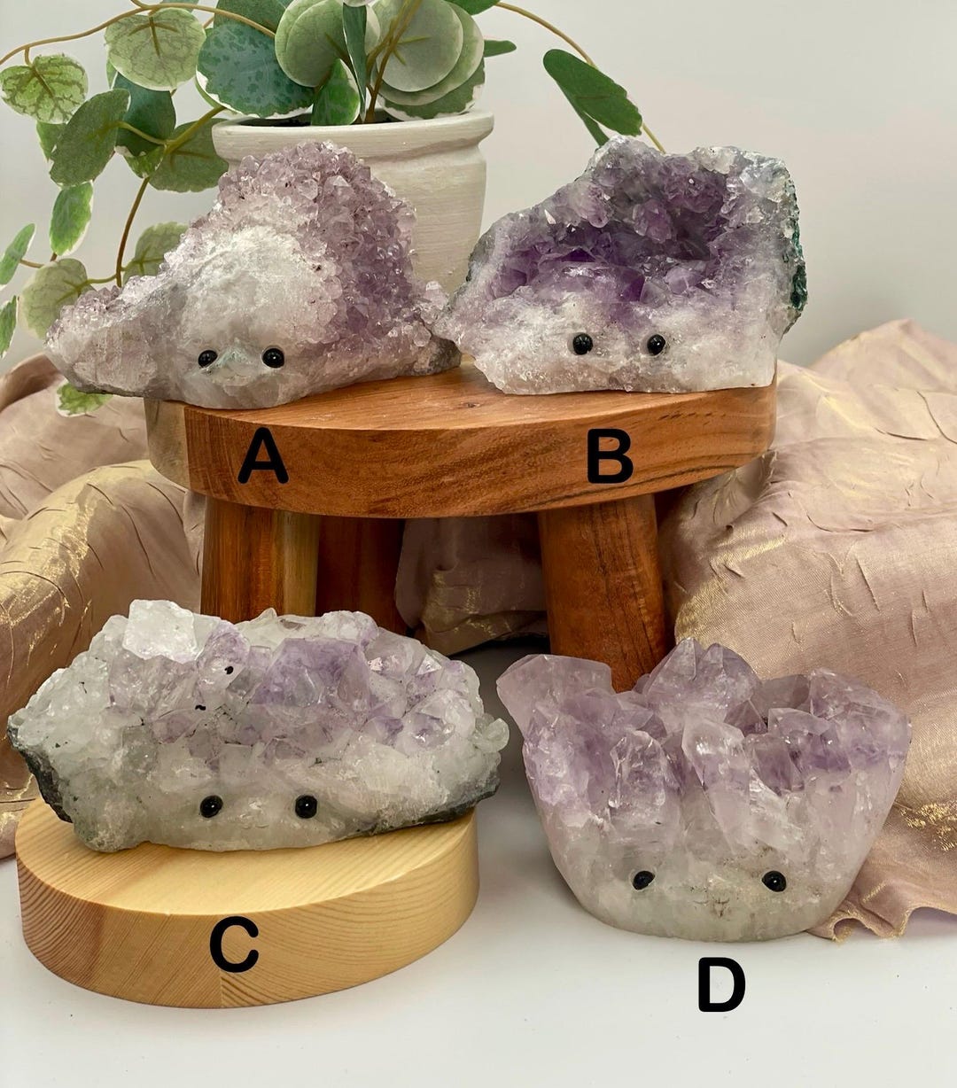 Amethyst Cluster Hedgehogs You Choose, Crystal Buddy, Pet Rock ...
