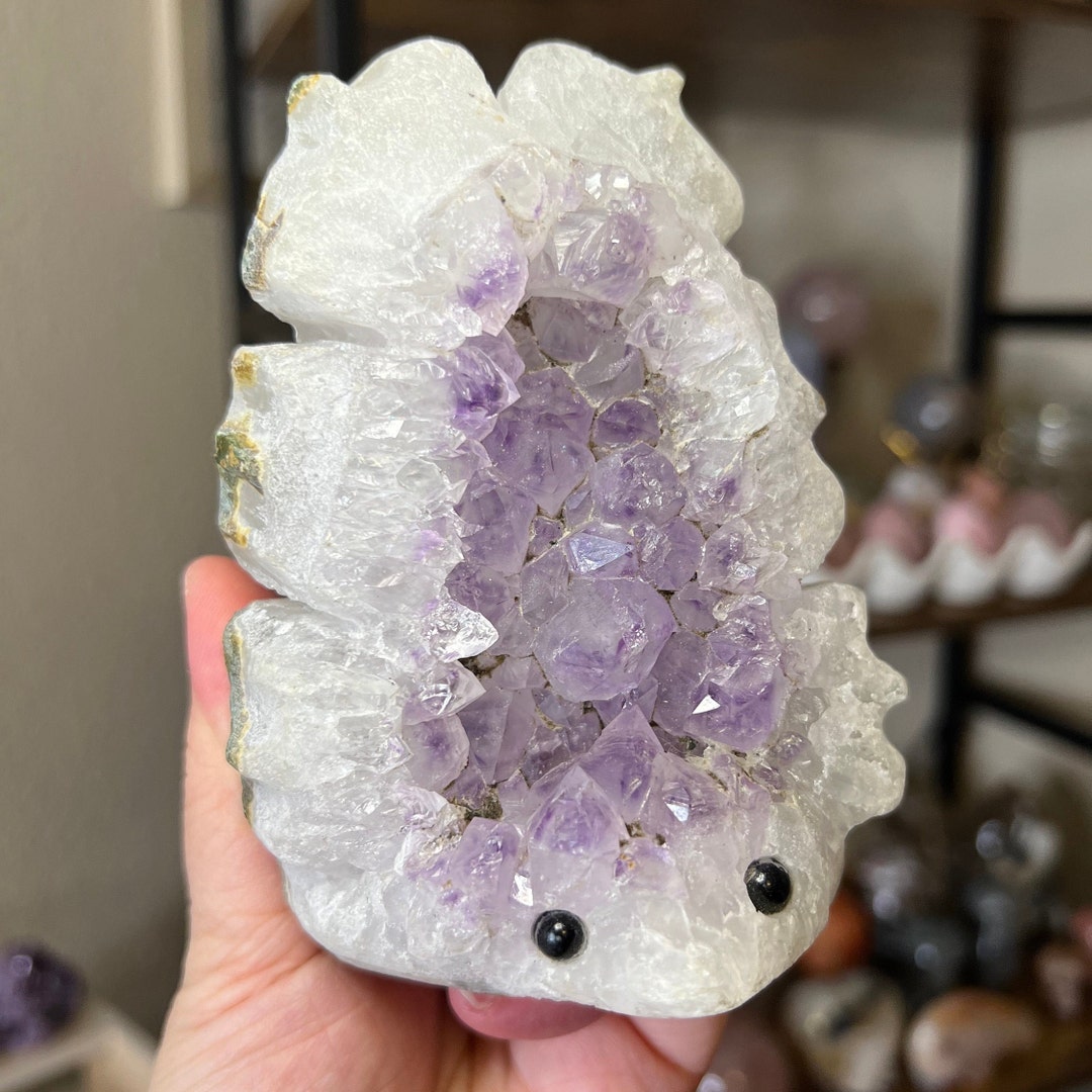 Large Amethyst Crystal Hedgehog, Crystal Buddy, Cute Gifts, Birthday ...