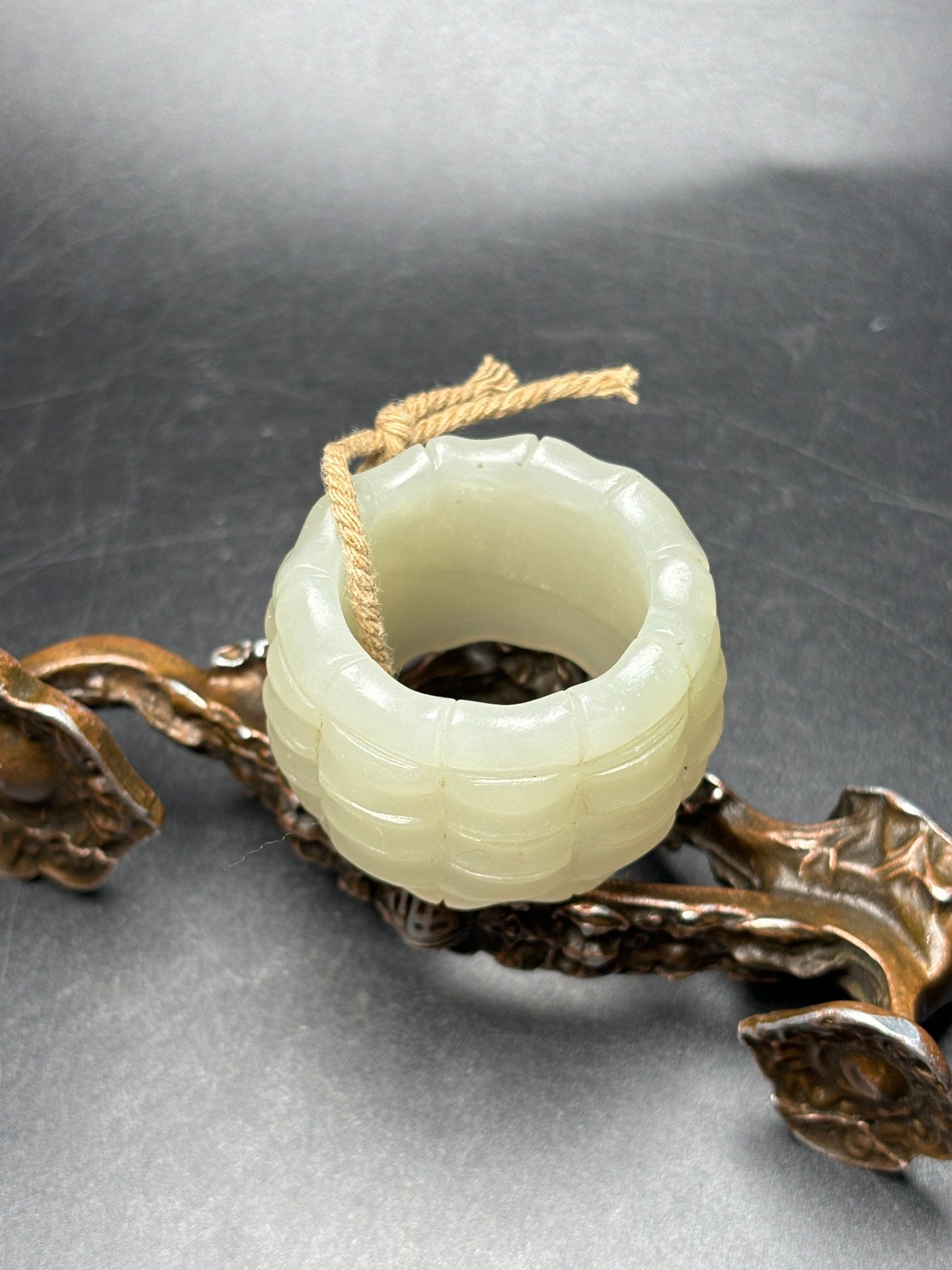 Inside Diameter 26mm Chinese Hetian Jade Bamboo Joint Thumb Ring - Etsy