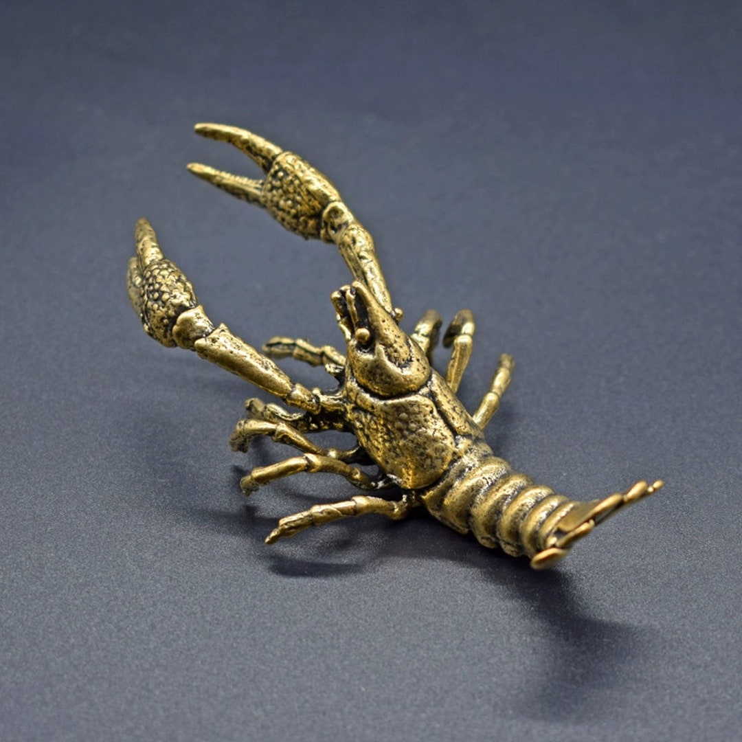 Brass Tea Pet Crawfish Sculpture/tea Table Ornament/home Decor Craft ...