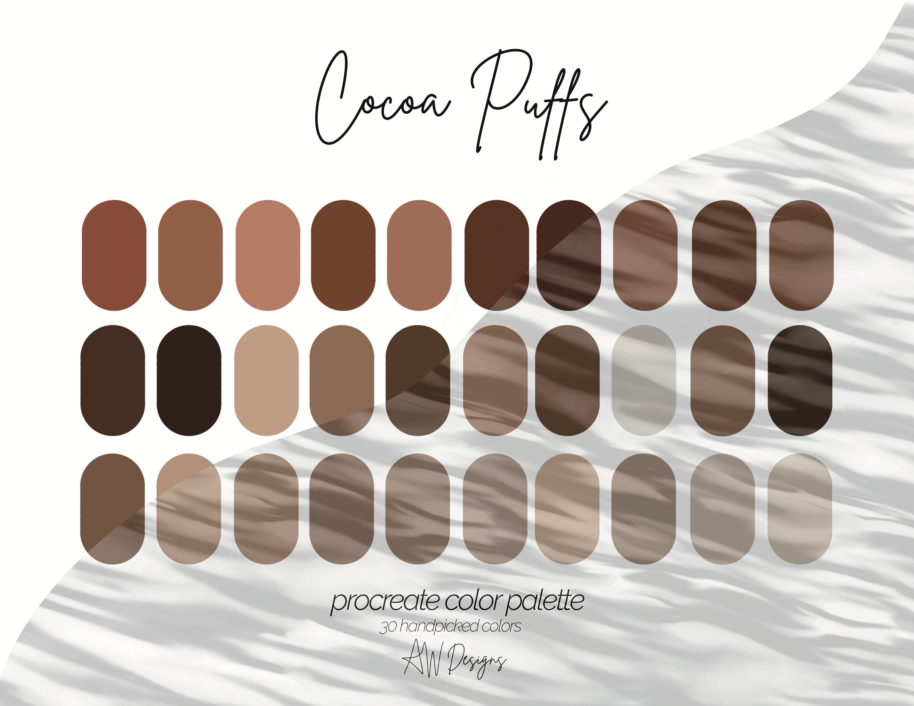 Cocoa Puffs Palette Color Swatches iPad Lettering Illustration Tool ...