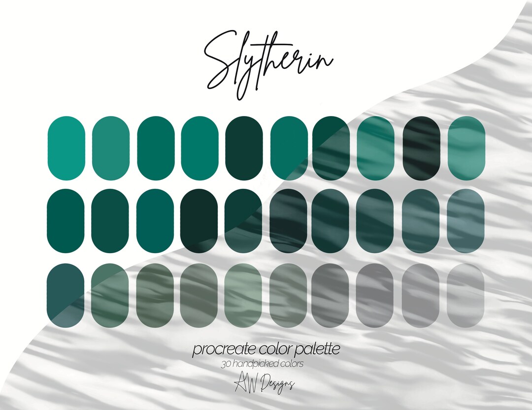 Slytherin Palette | Color Swatches | iPad Lettering | Illustration ...