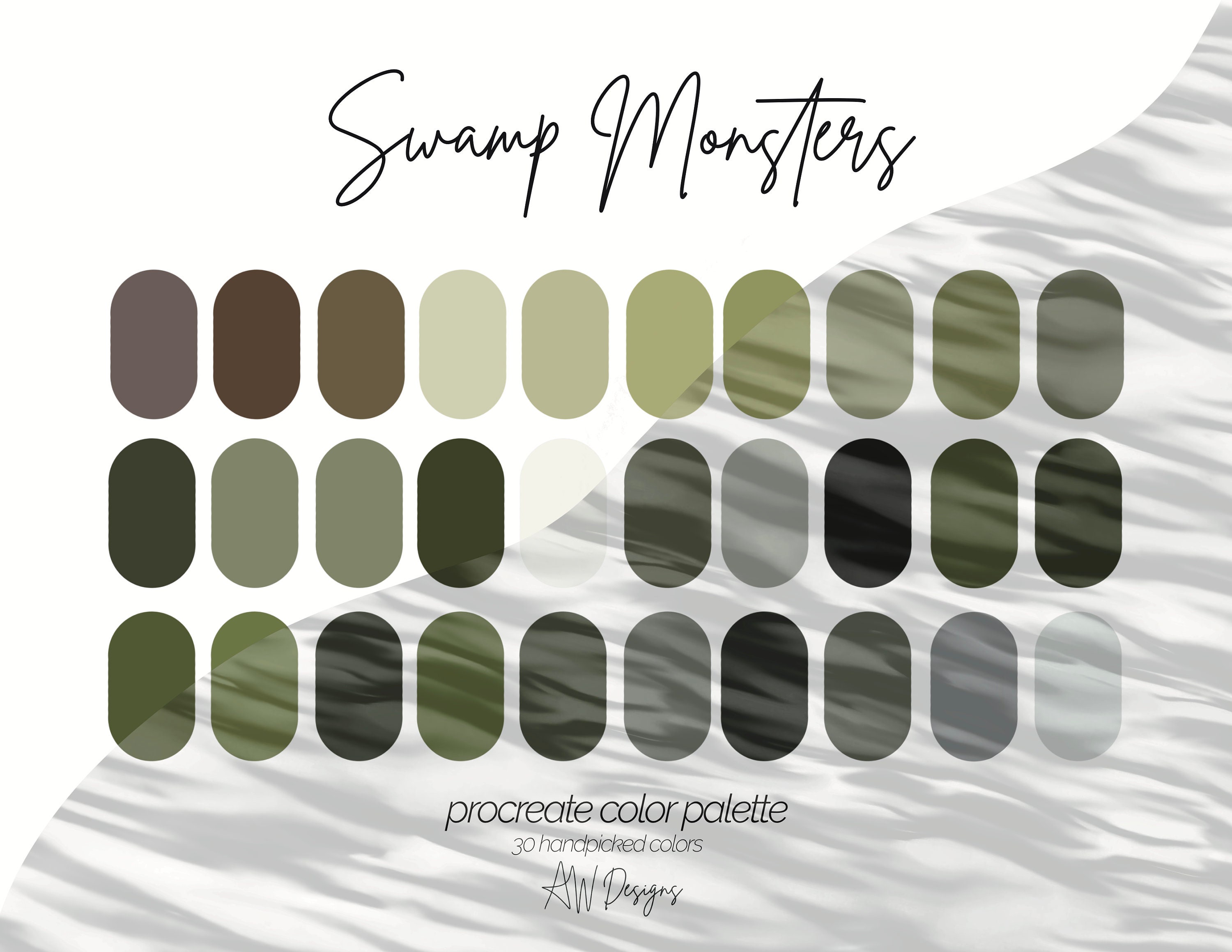 Swamp Monsters Palette | Color Swatches | iPad Lettering | Illustration ...