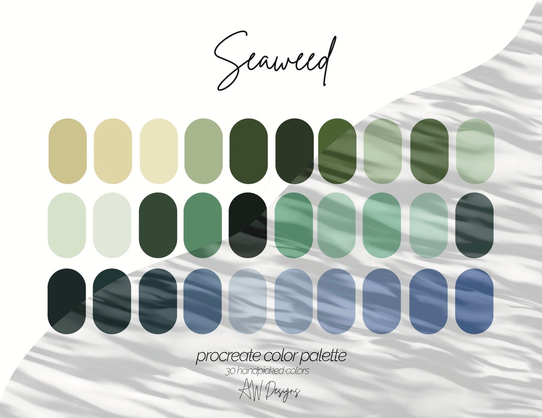 Seaweed Palette Color Swatches iPad Lettering Illustration Tool Digital ...