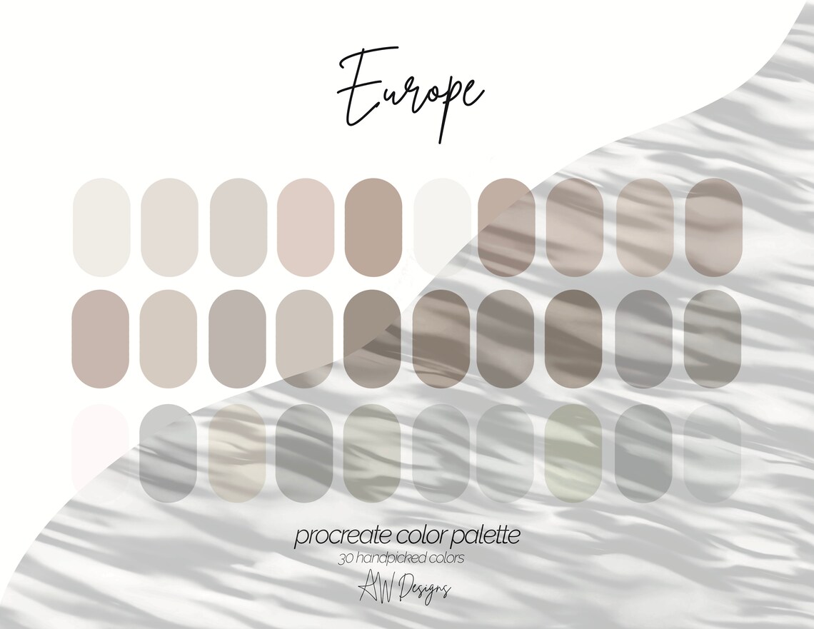 Europe Procreate Color Palette Color Swatches Ipad - Etsy