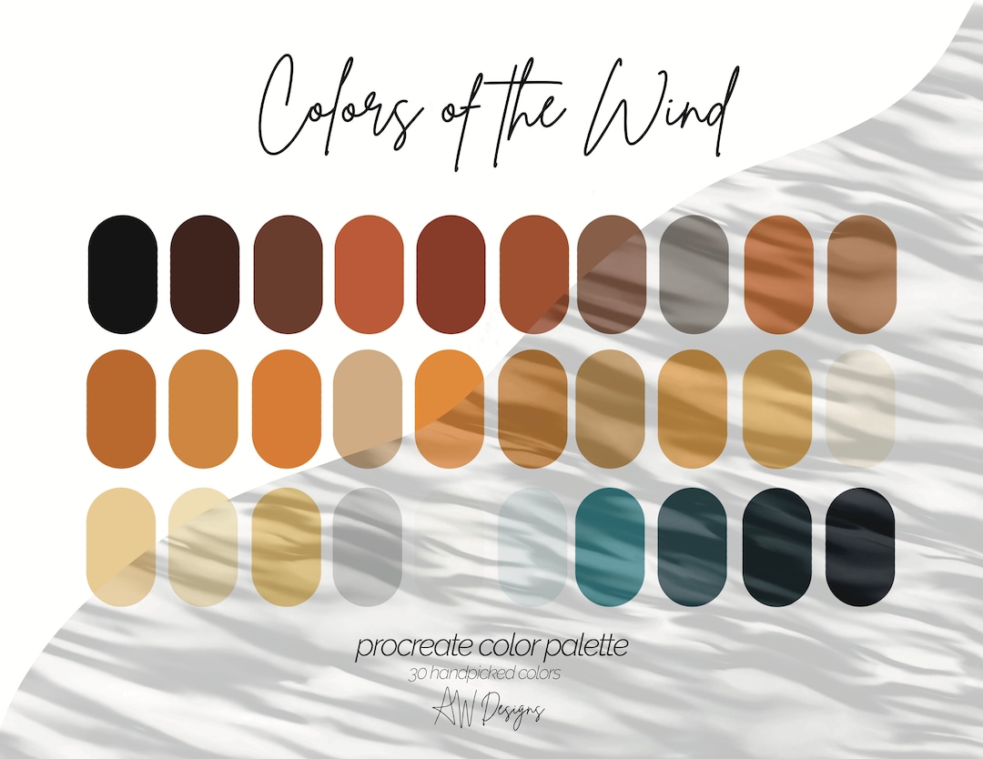 Colors of the Wind Palette Color Swatches iPad Lettering Illustration ...