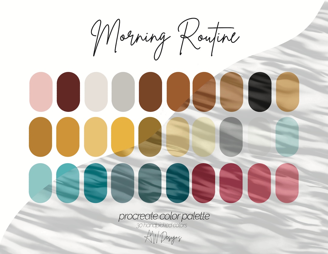 Morning Routine Palette Color Swatches iPad Lettering Illustration Tool ...