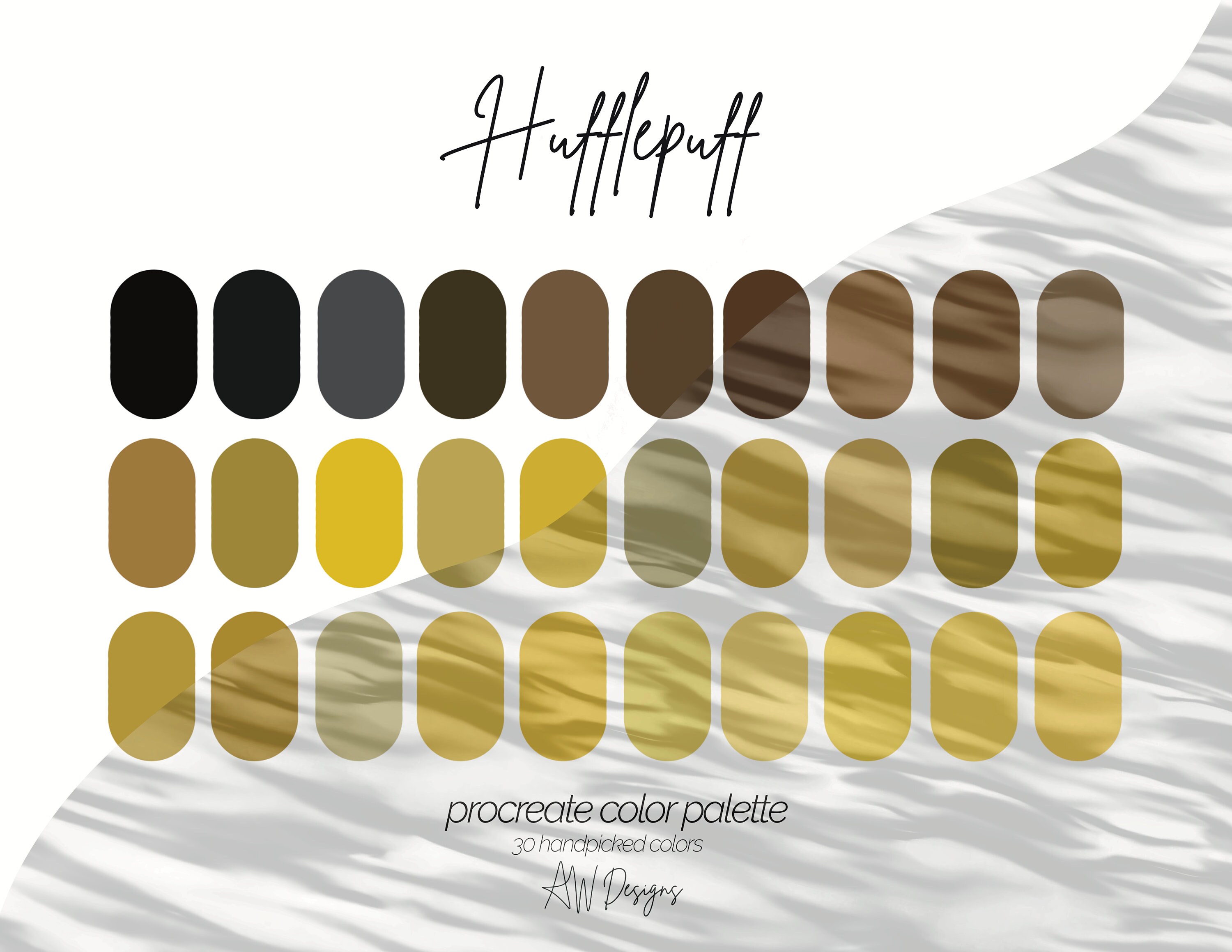 Hufflepuff Palette Color Swatches iPad Lettering Illustration Tool ...