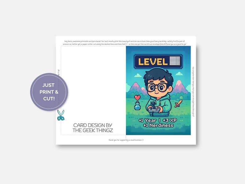 Printable Birthday Card for Boyfriend, Funny Gamer Birthday Card, Level ...