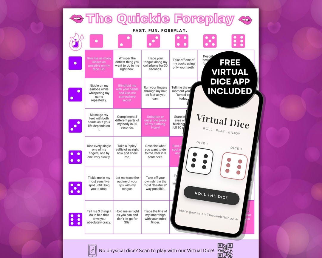 Couples Dice Game Printable, Foreplay Games, Couple Date Night Game ...