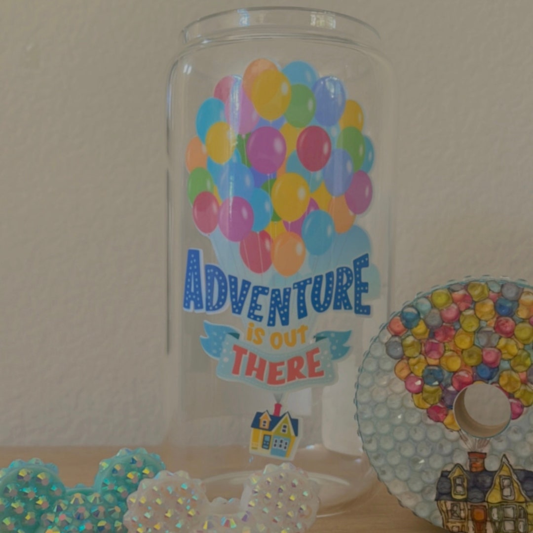 UP Movie Glass Can up House Glassware Disney Glass Can With Rhinestone ...