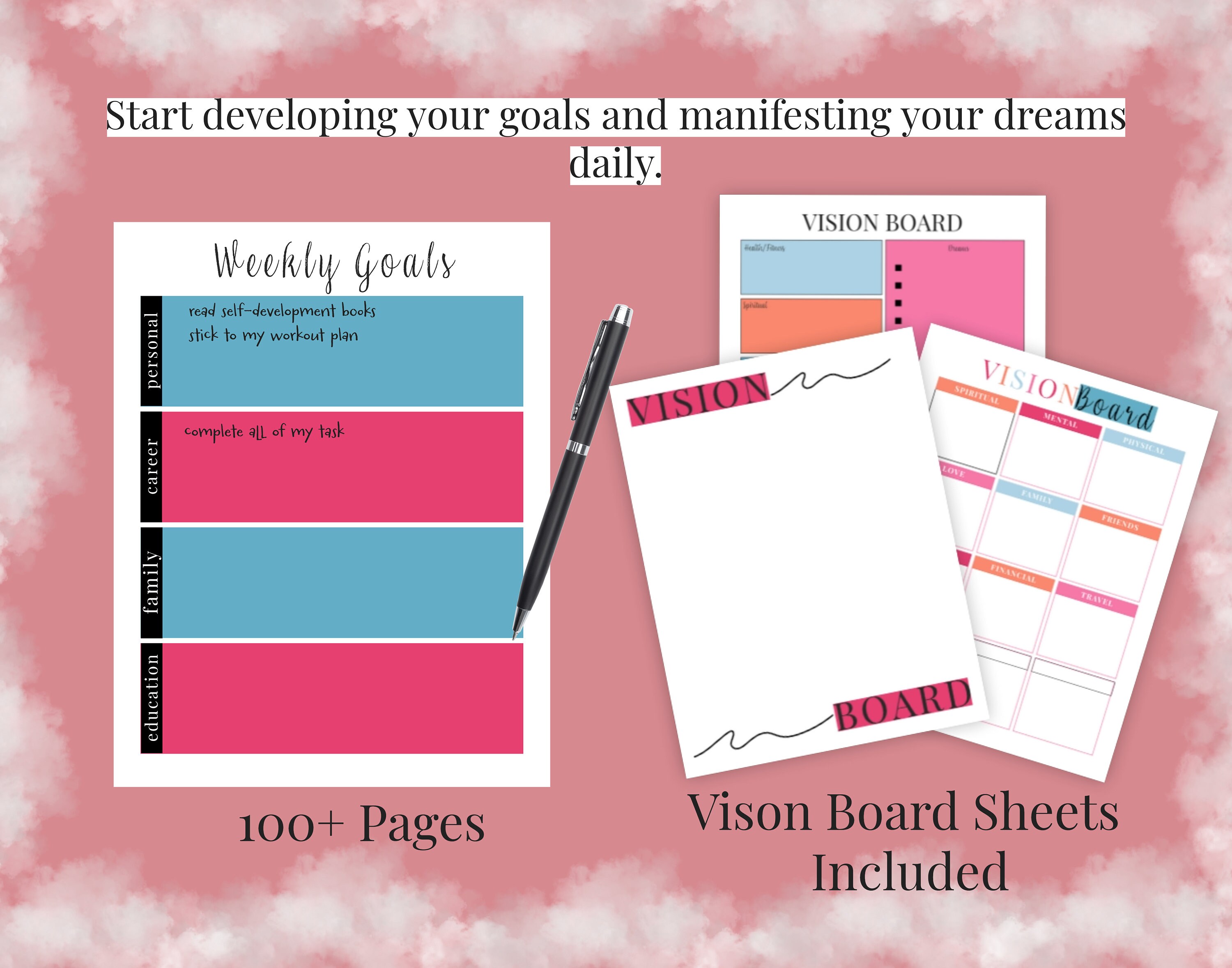 Printable Goal Planner Bundle, SMART Goal Setting Kit, Productivity ...