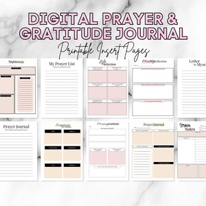 Prayer Journal Aesthetic, Printable Journaling Bible, Gratitude Journal ...