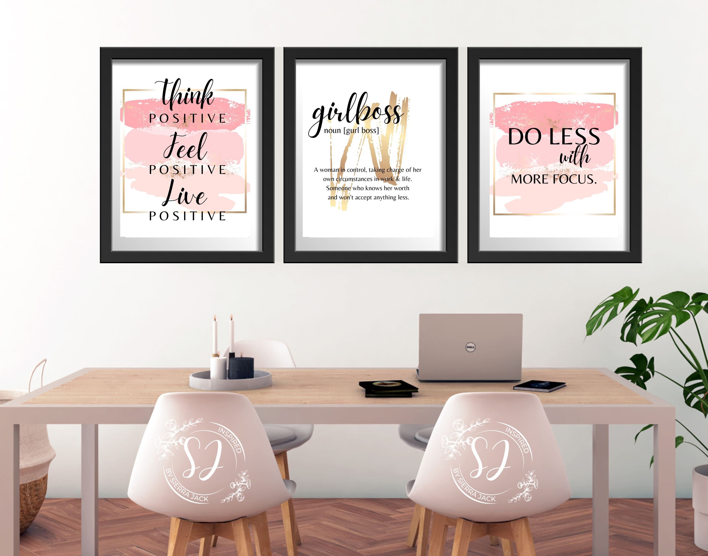 Pink Boss Babe Inspirational Wall Art 3pc Printable Wall - Etsy