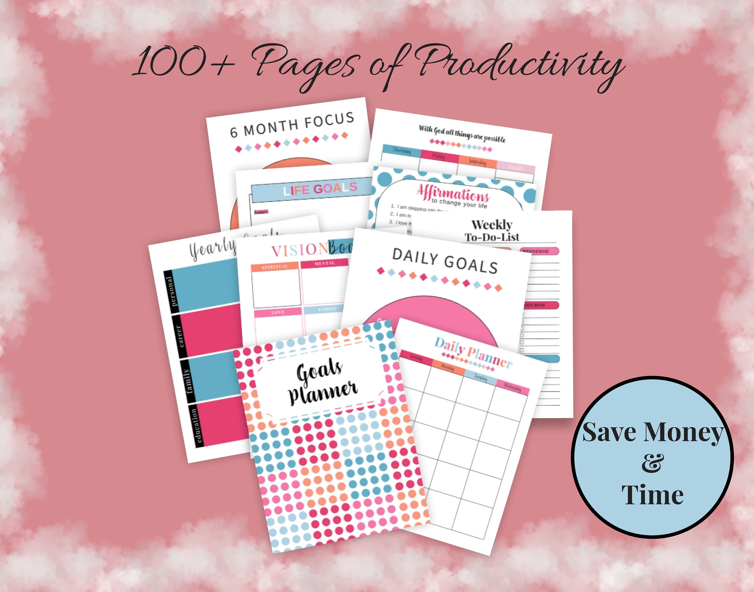 Printable Goal Planner Bundle, SMART Goal Setting Kit, Productivity ...