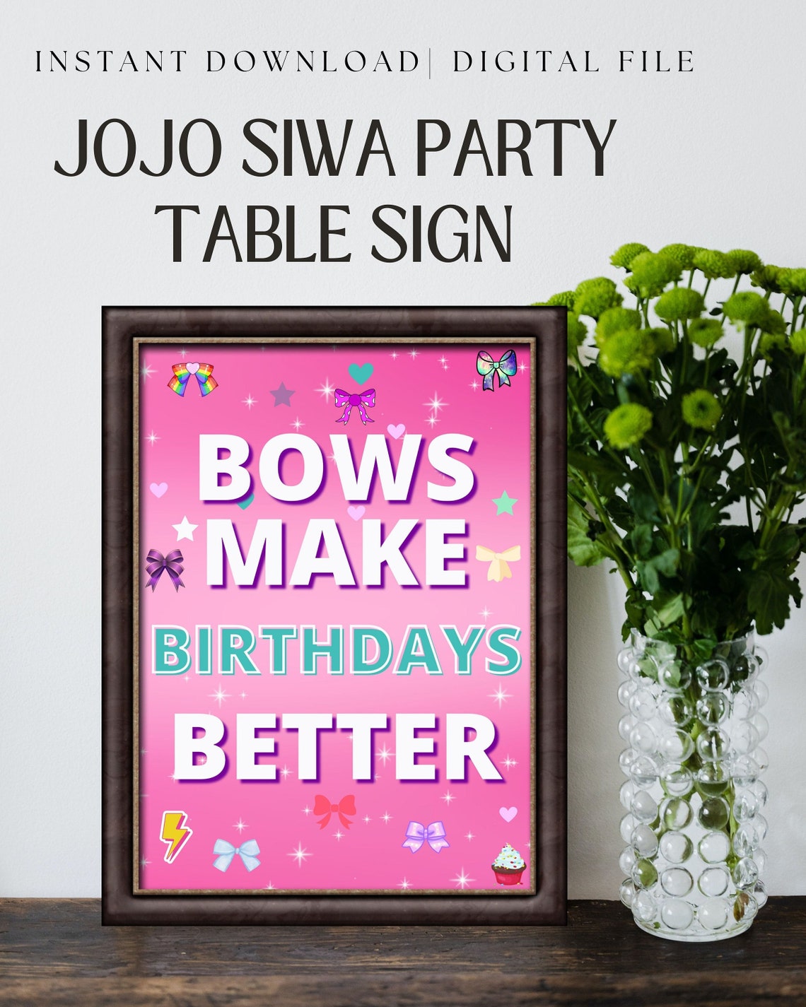 Unicorn Table Sign Centerpiece Jojo Siwa Party Decoration Instant ...