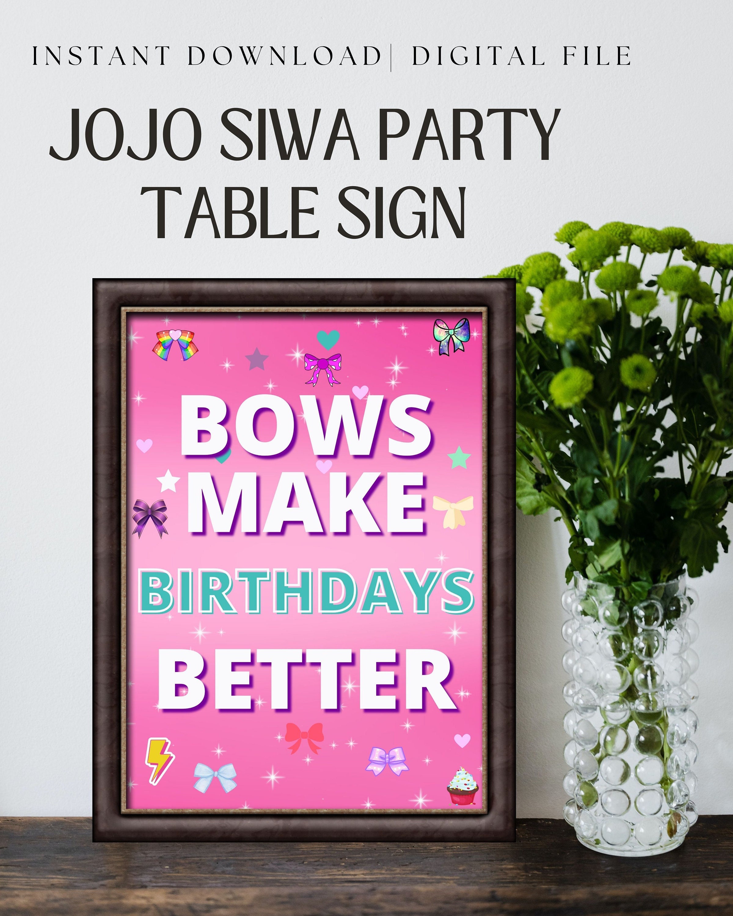 Unicorn Table Sign Centerpiece Jojo Siwa Party Decoration Instant ...