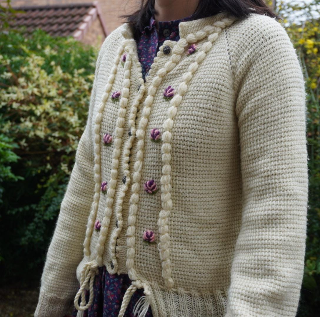 Vintage Cottagecore Floral Austrian Wool Cardigan - Etsy