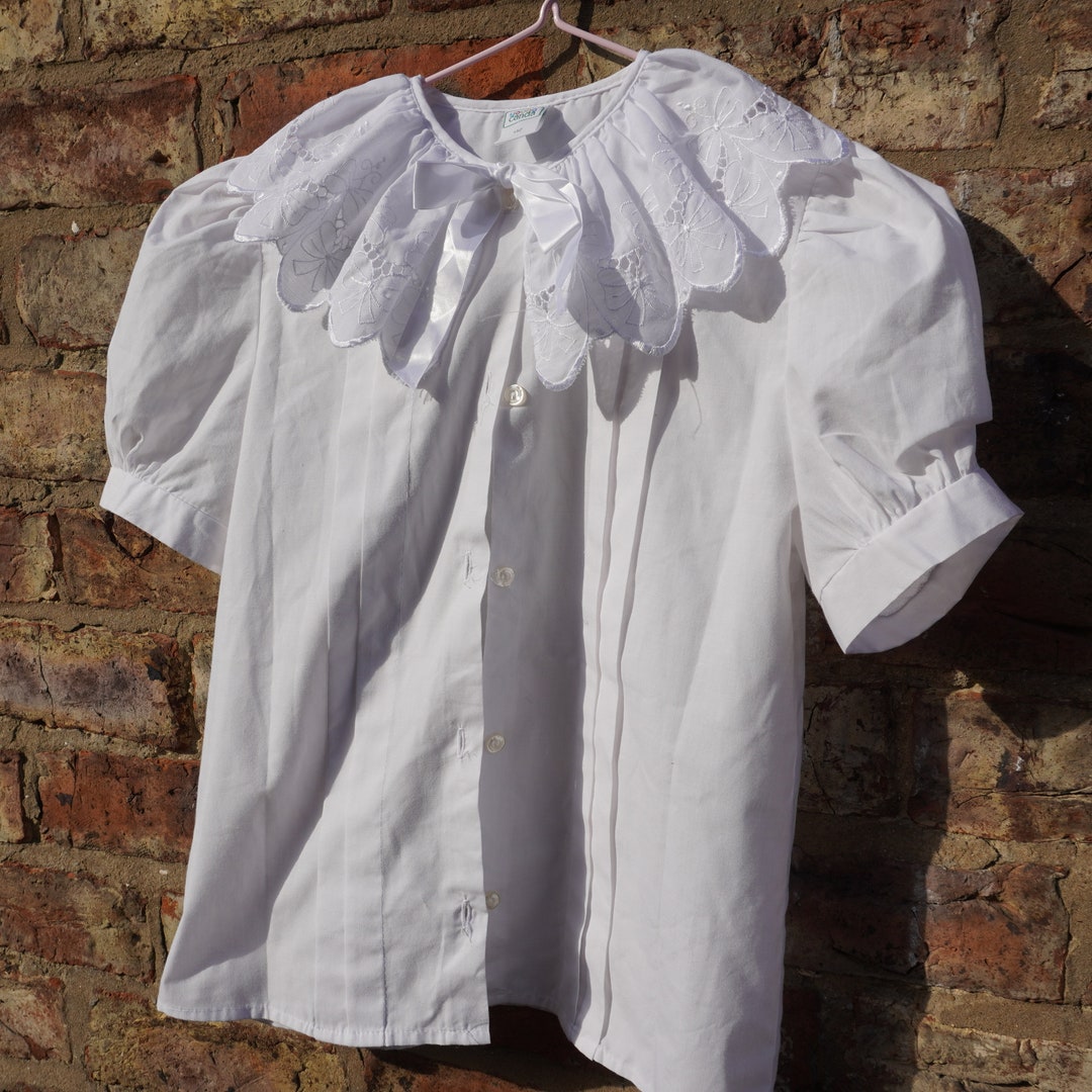 Vintage Big Sailor Collar Blouse| Prairie Blouse|boho Style Blouse ...