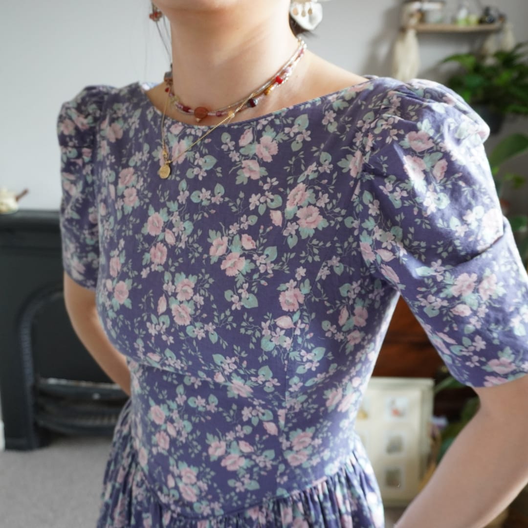 Vintage Laura Ashley 80s Floral Dress - Etsy