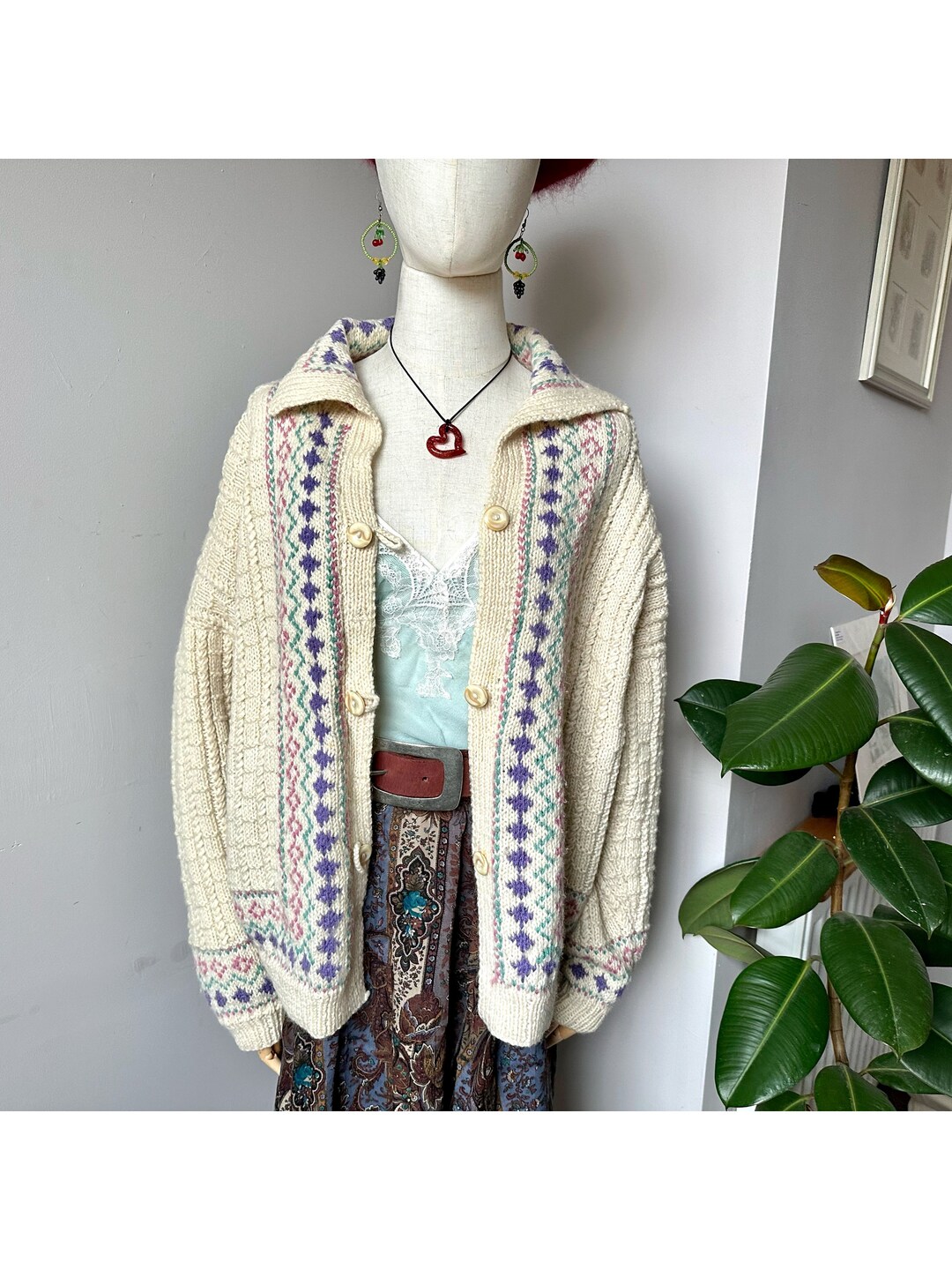 Vintage Boho Cottagecore Wool Cardigan - Etsy