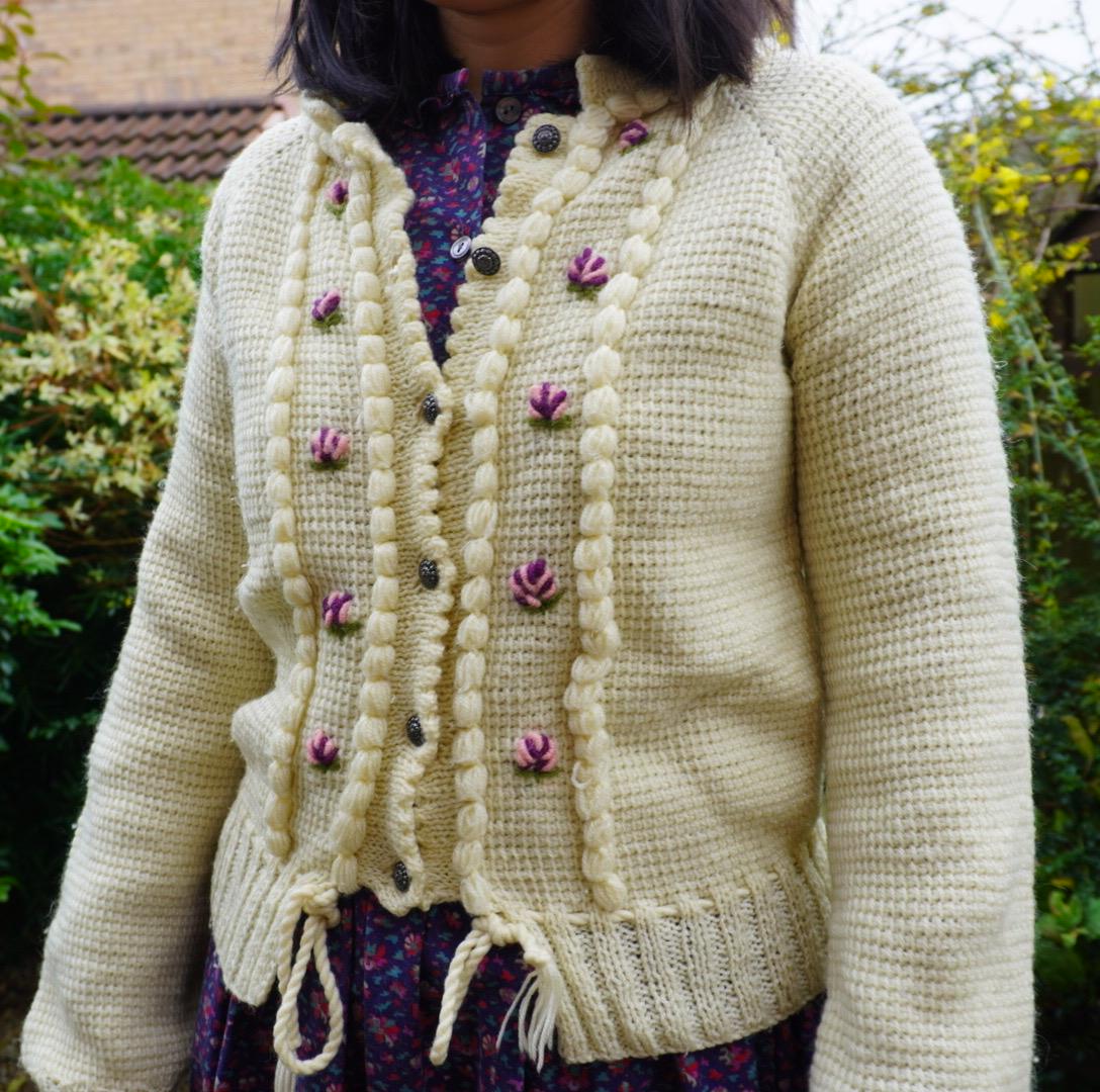 Vintage Cottagecore Floral Austrian Wool Cardigan - Etsy