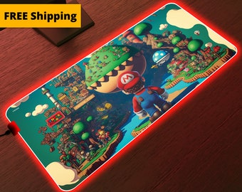 Large Desk Mat Mario - Etsy
